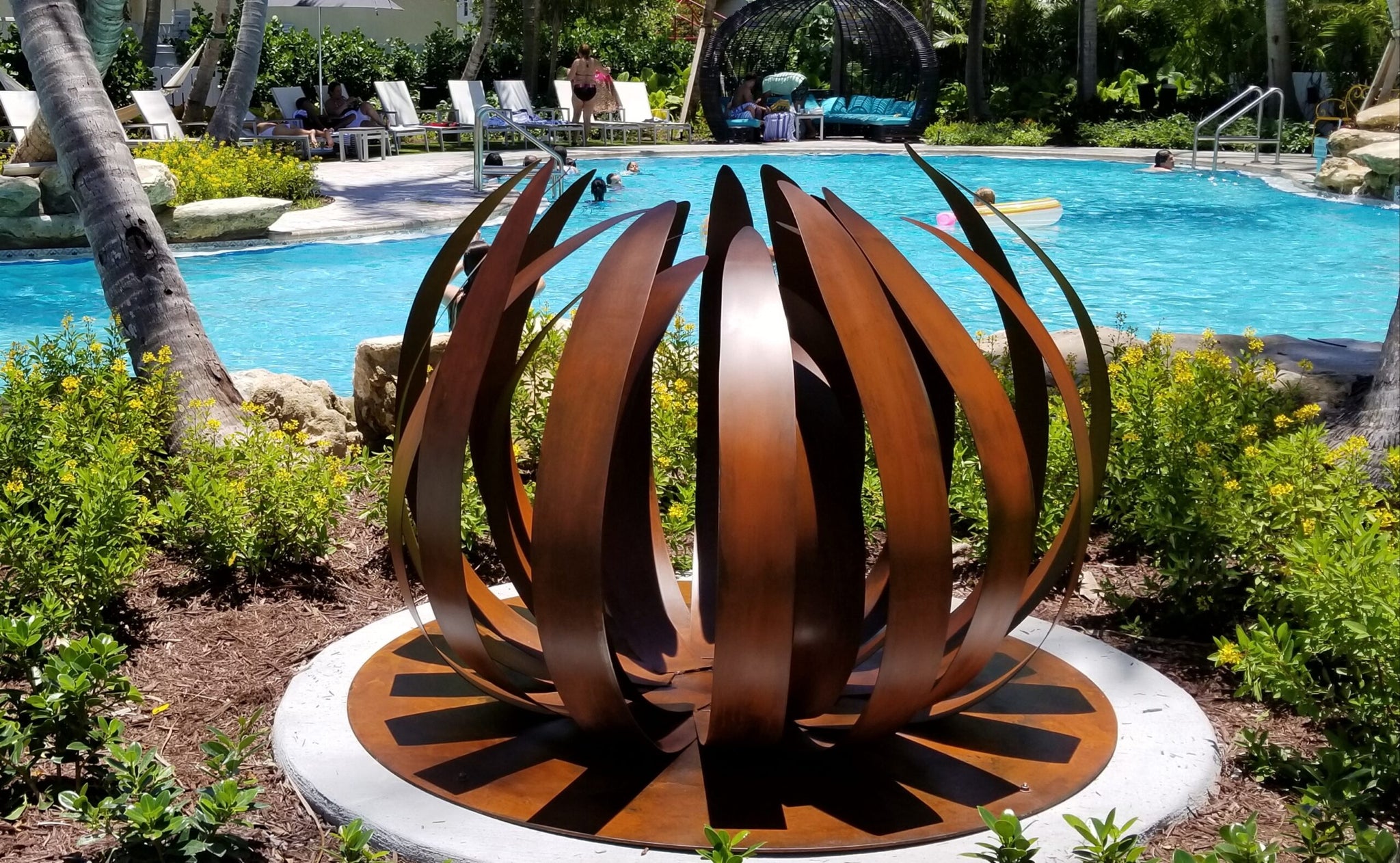 Steel Sculpture Rust Patina Outdoor Sculpture Landscape Art- Fire Pit ...